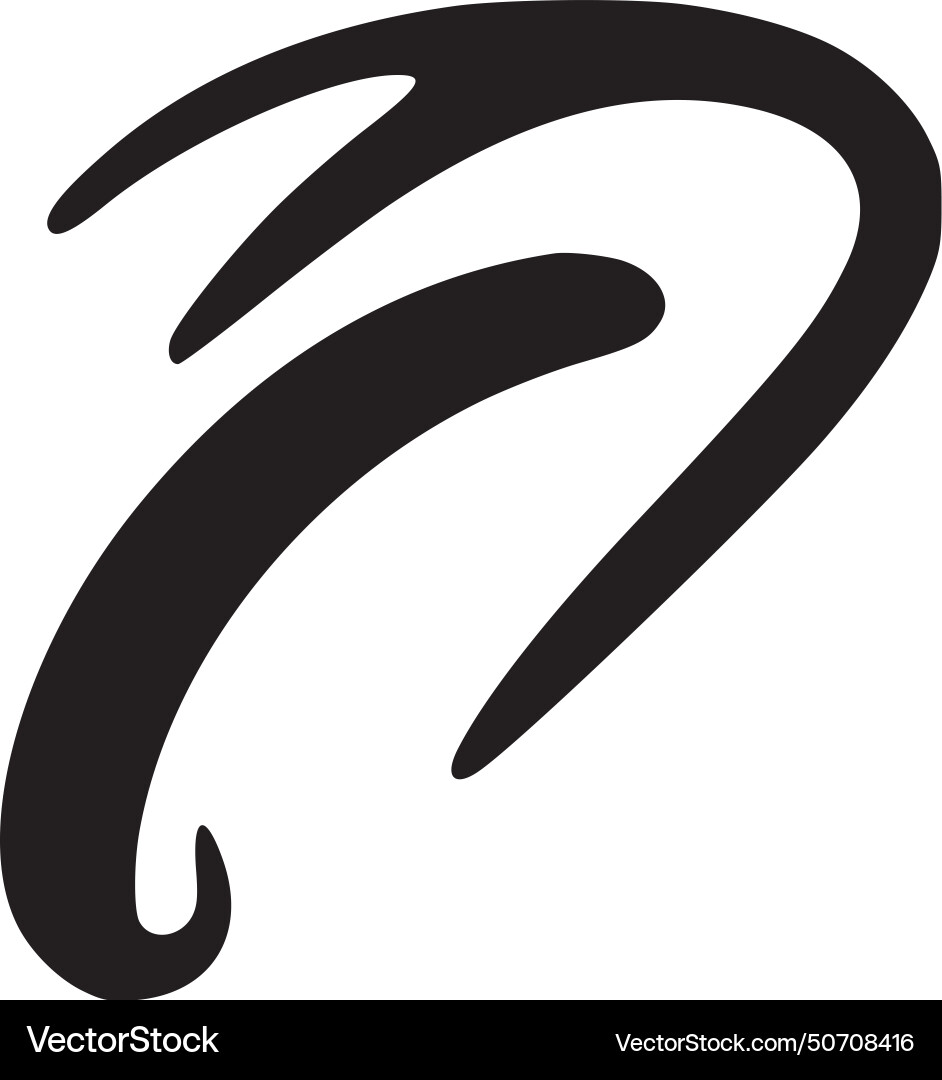 Cursive - minimalist and flat logo Royalty Free Vector Image