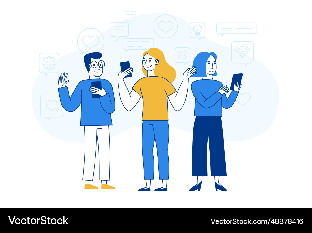 In flat simple style with characters - influencer Vector Image