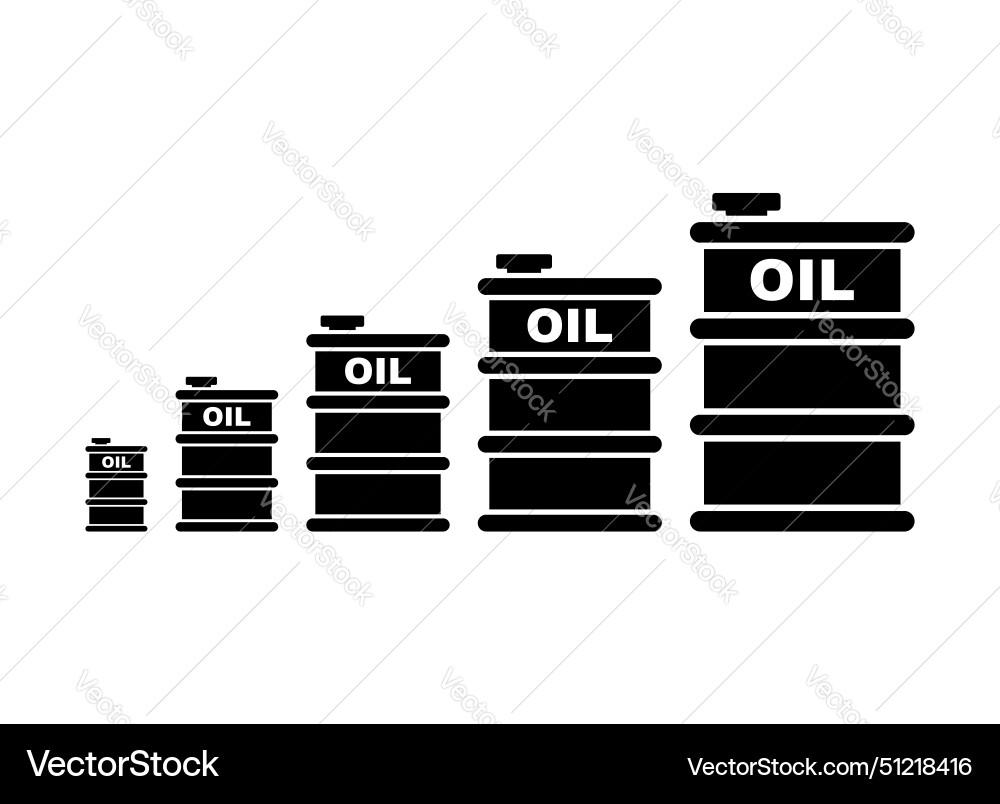 Oil price rise graph an expanding barrel Vector Image