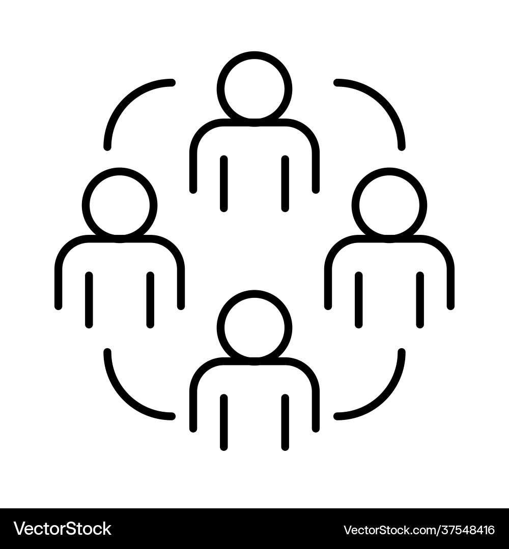 People interaction linear icon Royalty Free Vector Image