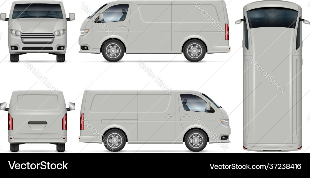 Van mockup isolated vehicle template Royalty Free Vector