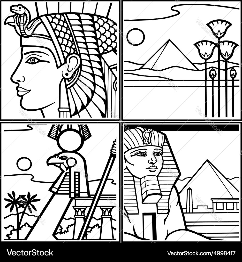 Ancient Egyptian Art & Symbols Royalty Free Vector Image