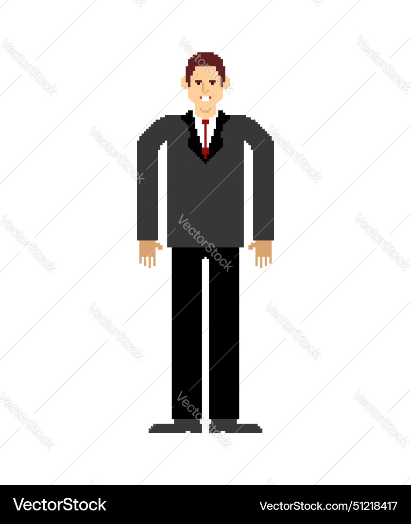 Businessman pixel art pixelated boss 8bit Vector Image