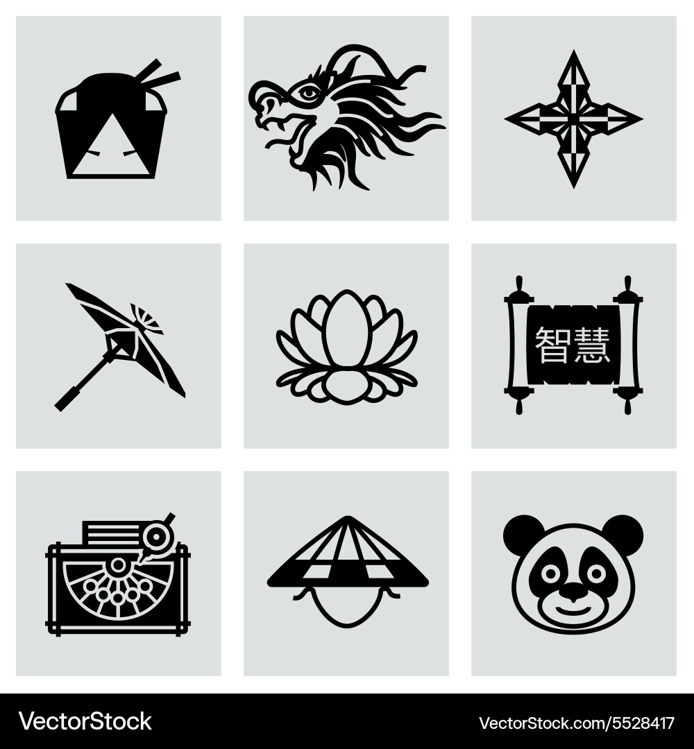 China icon set Royalty Free Vector Image - VectorStock