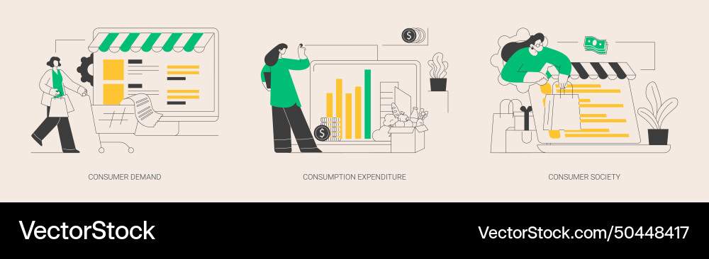 Consumer society abstract concept Royalty Free Vector Image