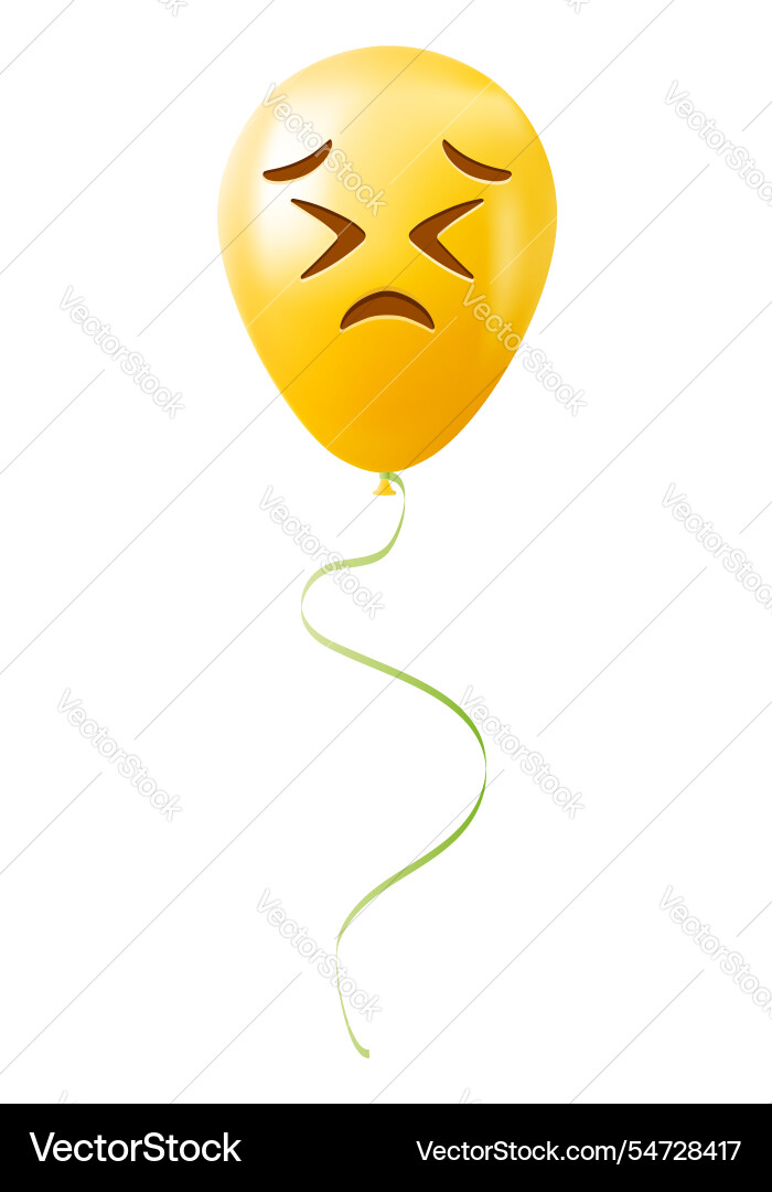 Emoji balloon with persistent expression face Vector Image