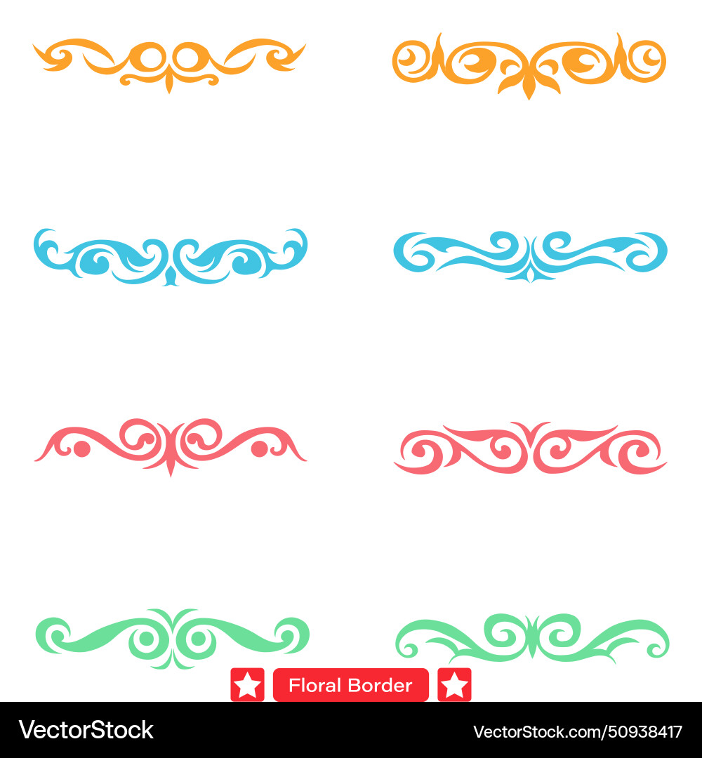 Enchanted garden borders magical floral Royalty Free Vector