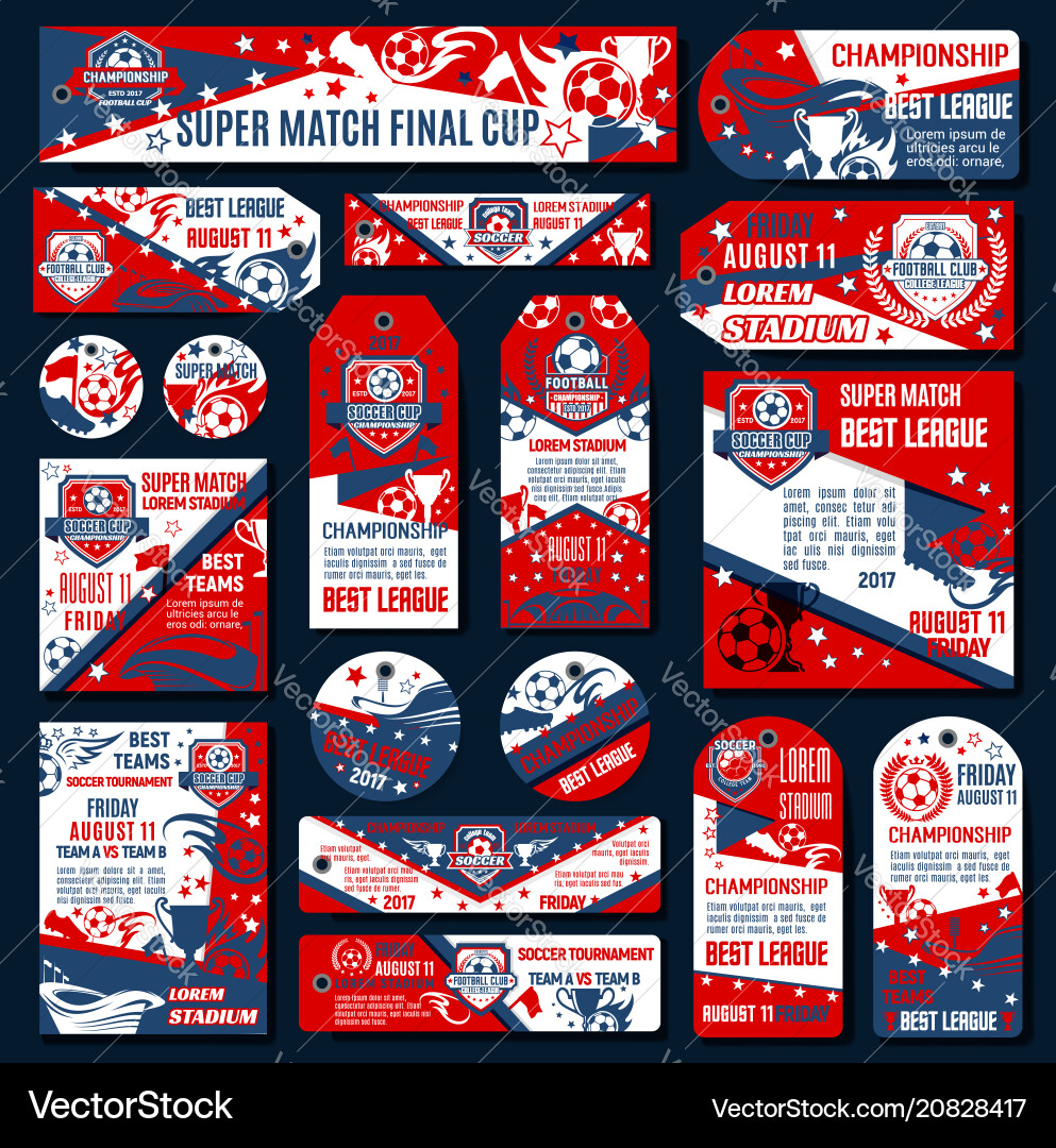 Football label design Royalty Free Vector Image