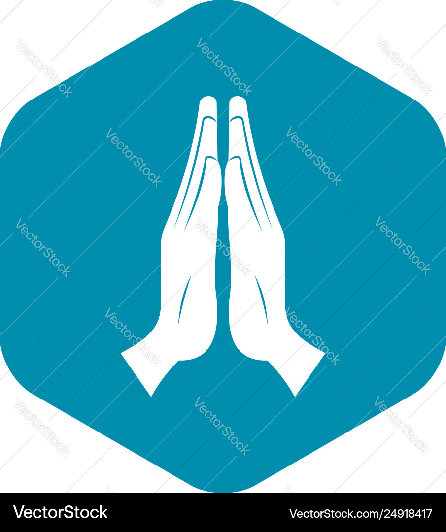 Prayer icon simple style Royalty Free Vector Image