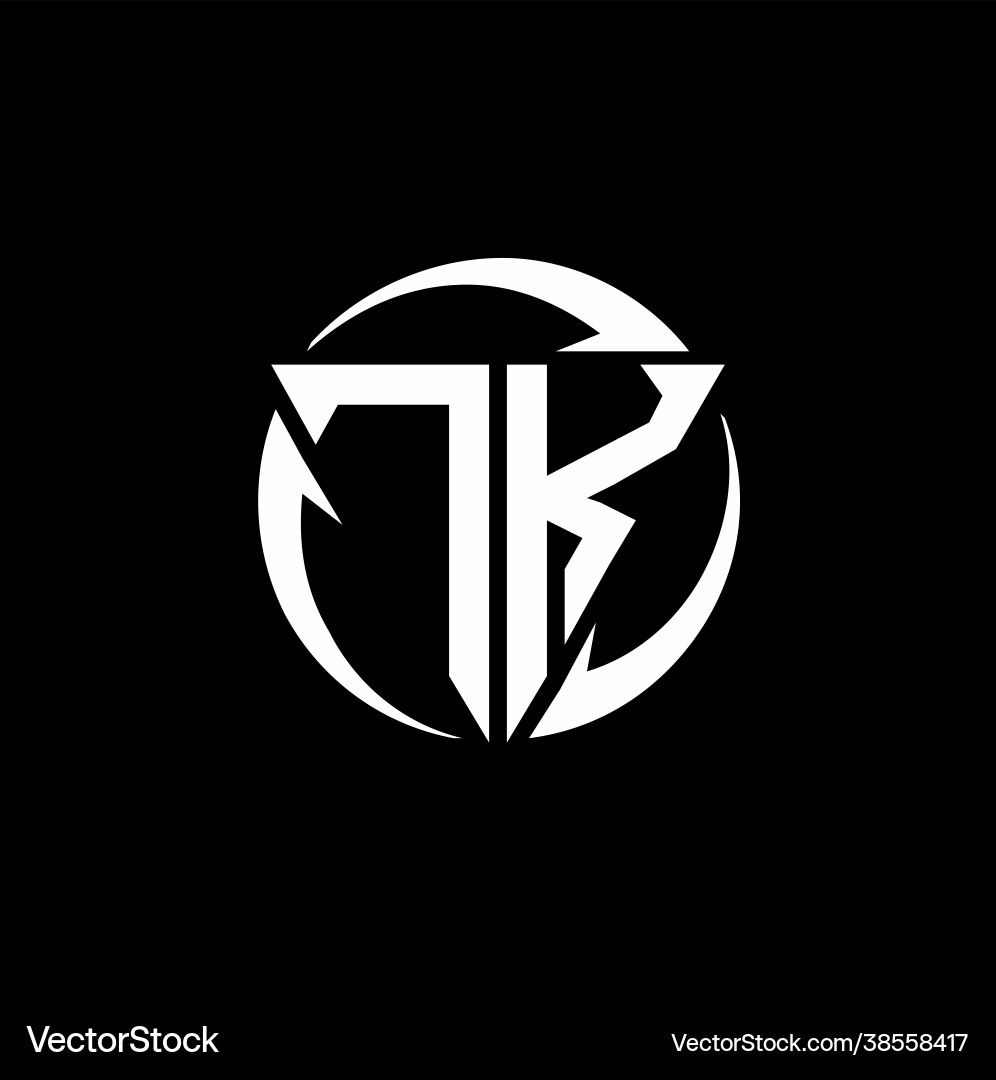 Tk logo monogram design template Royalty Free Vector Image