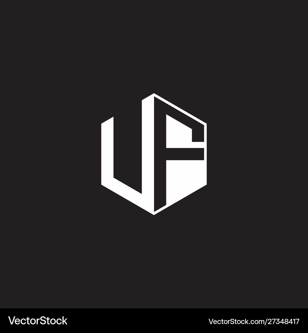 UF Monogram Logo - Hexagon Royalty Free Vector Image
