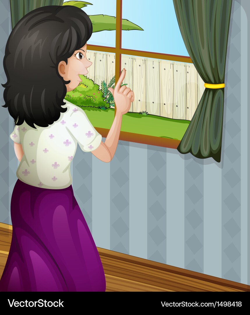 A woman at the window Royalty Free Vector Image