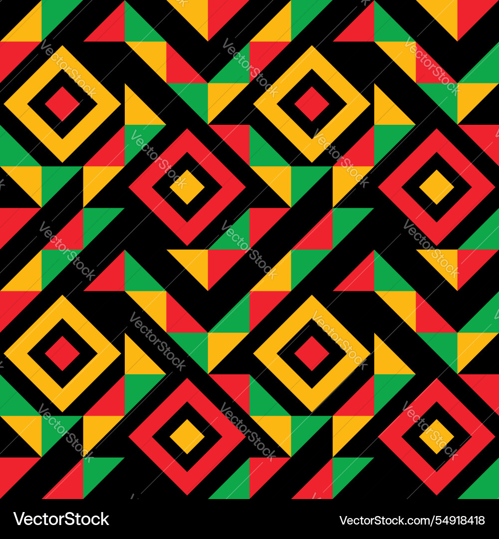 Black history month geometric seamless pattern Vector Image