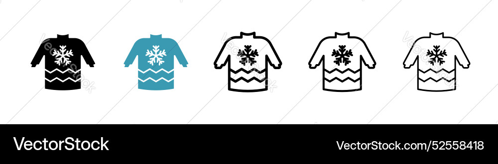 Christmas sweater icon set on white background Vector Image