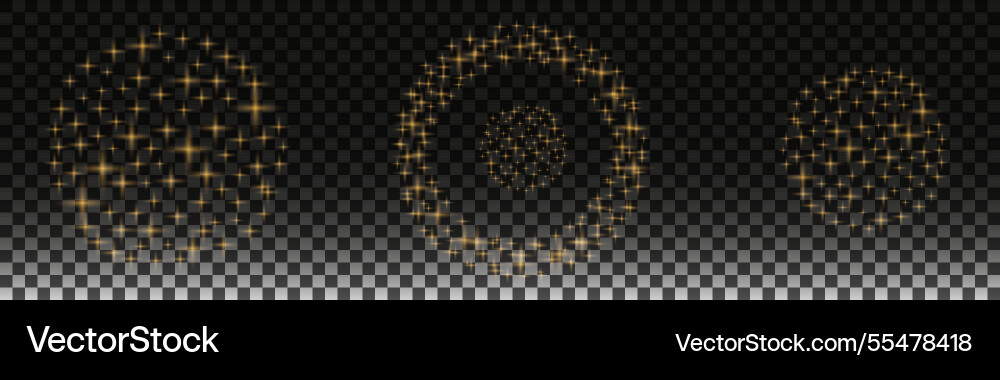 Golden sparkling particles forming circular Vector Image
