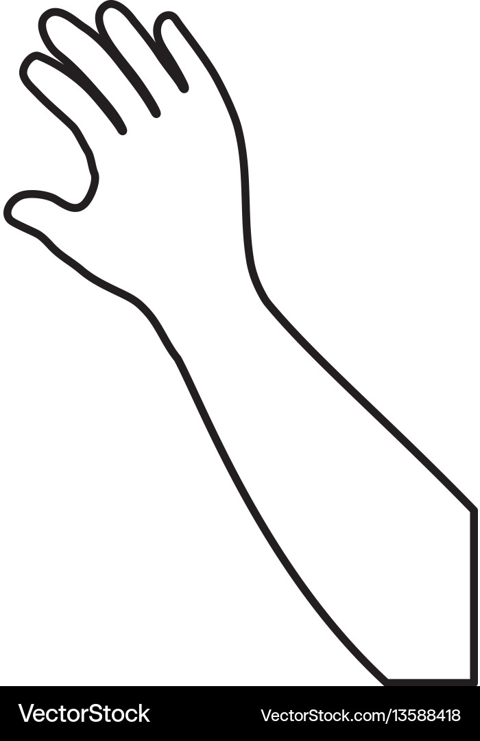 Human arm silhouette Royalty Free Vector Image