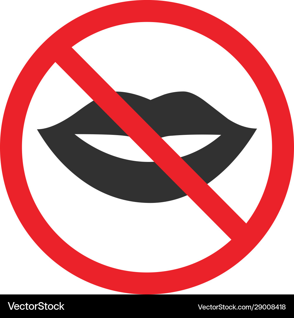 Keep silence symbol sign red prohibition Vector Image
