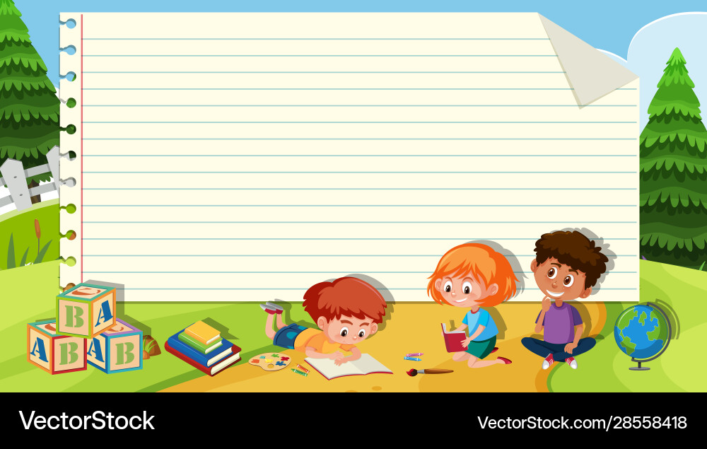 Kids Park Border Template Royalty Free Vector Image