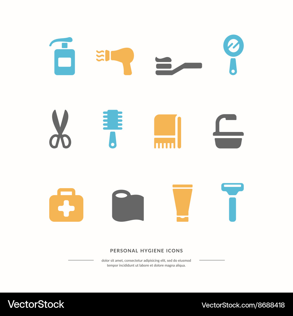 Personal hygiene icons Royalty Free Vector Image