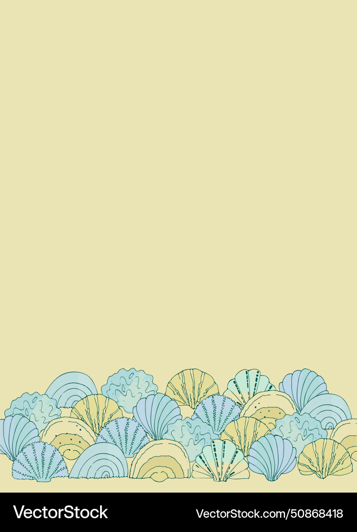 Seashell background for summer photos social Vector Image