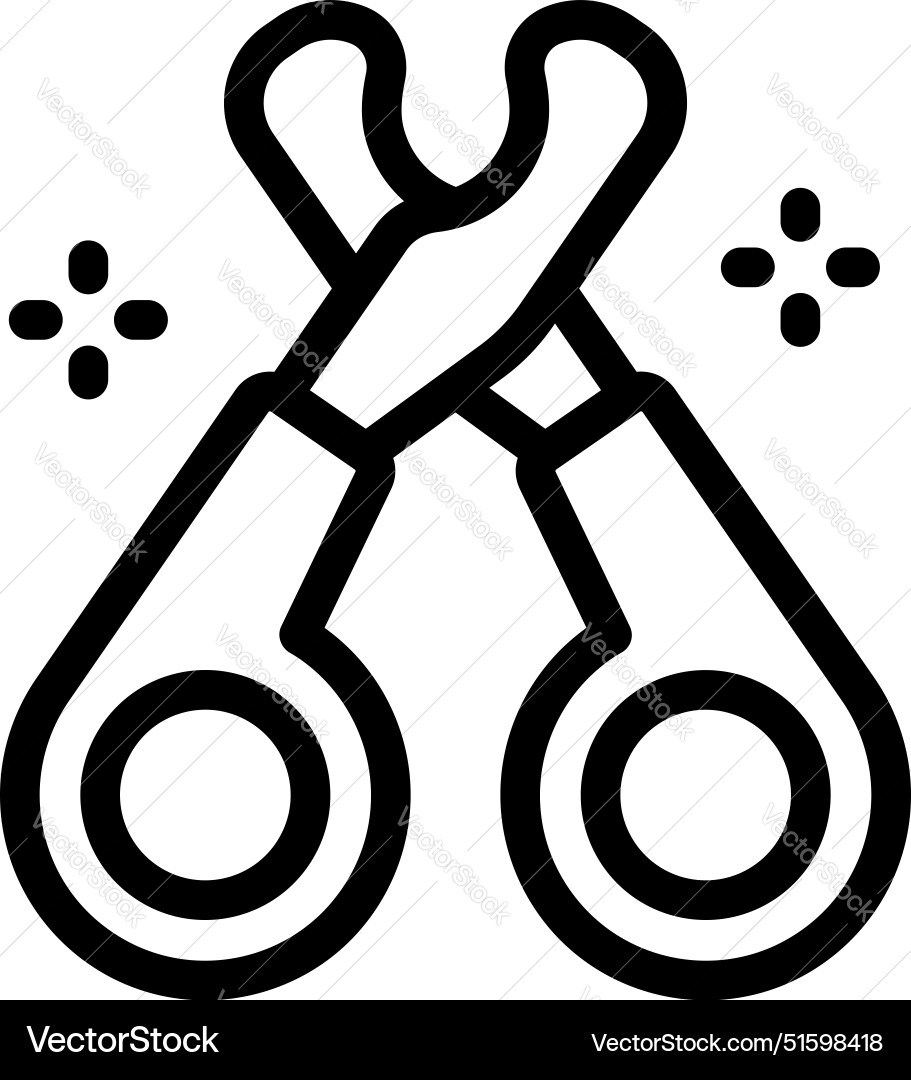 Simple line drawing of a pair clippers Royalty Free Vector