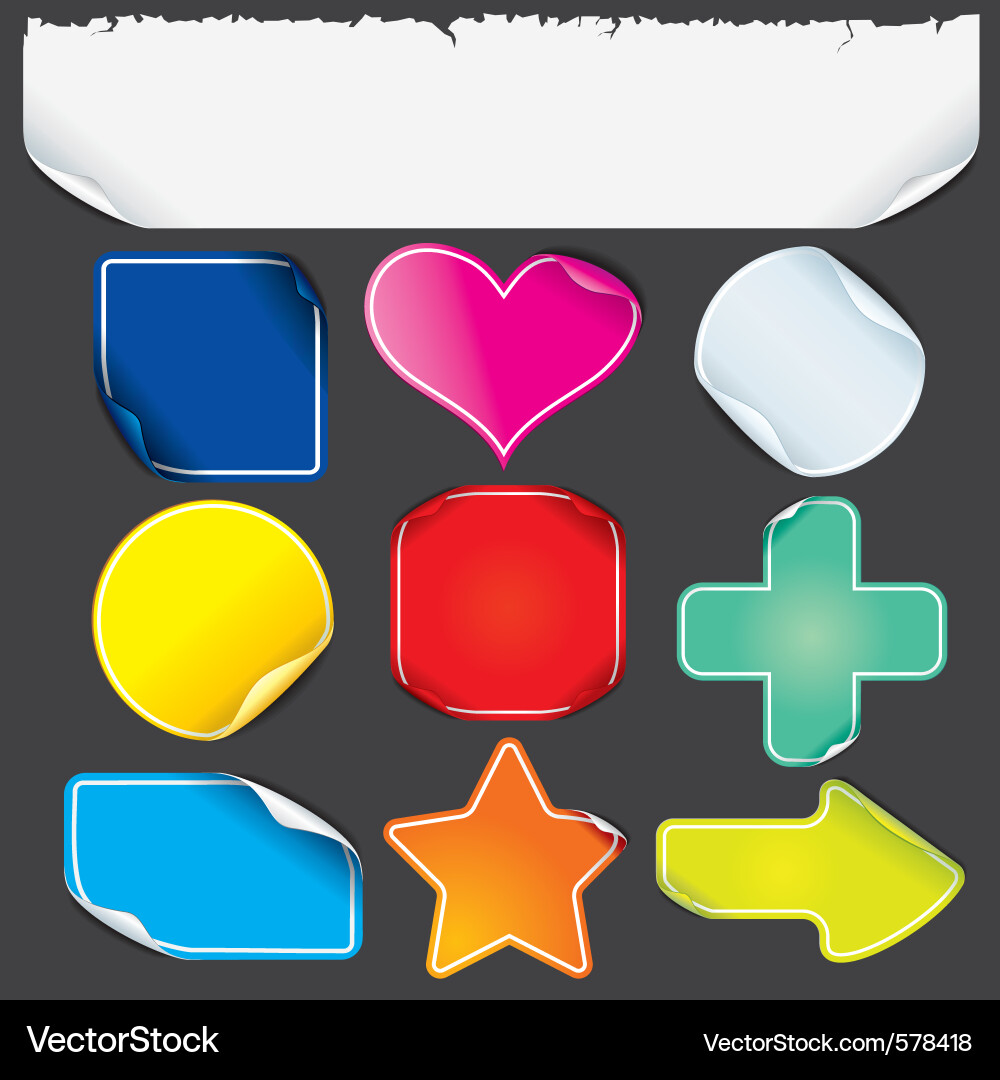 Sticker shapes Royalty Free Vector Image - VectorStock