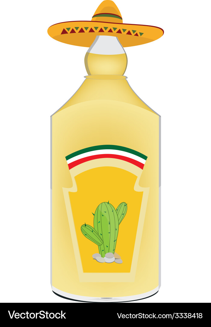 Tequila bottle Royalty Free Vector Image - VectorStock