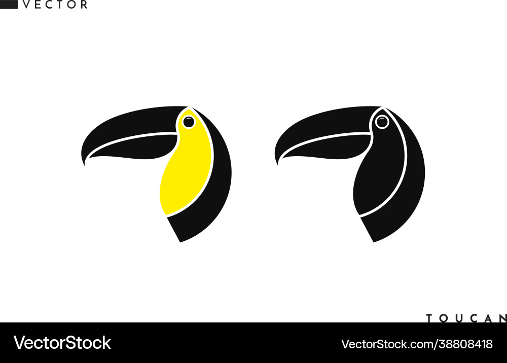 Toucan head sign tropical bird Royalty Free Vector Image