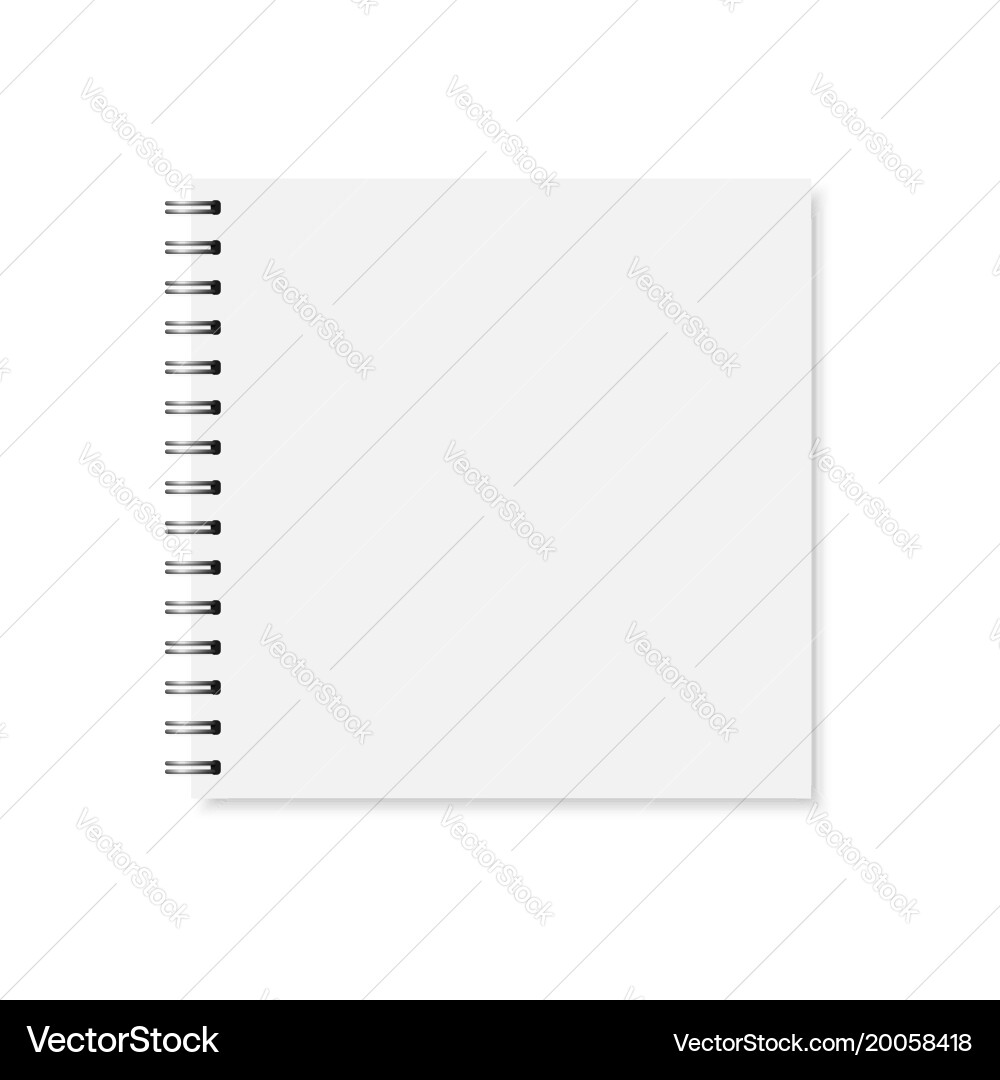 White realistic closed notebook cover Royalty Free Vector