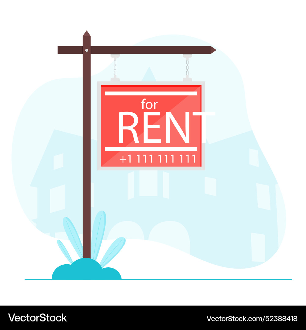 Yard sign in flat design Royalty Free Vector Image