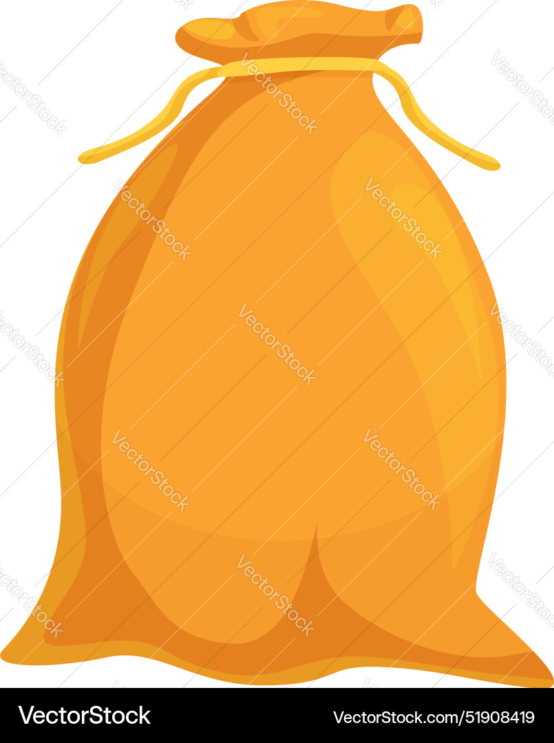 Big orange sack holding precious cargo Royalty Free Vector