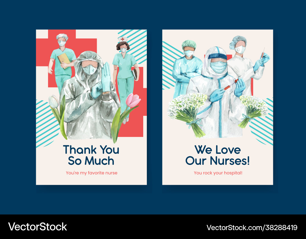 Card template with international nurses day Vector Image
