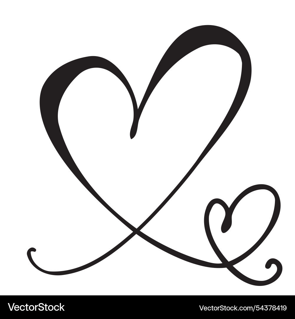Continuous heart one line art love Royalty Free Vector Image