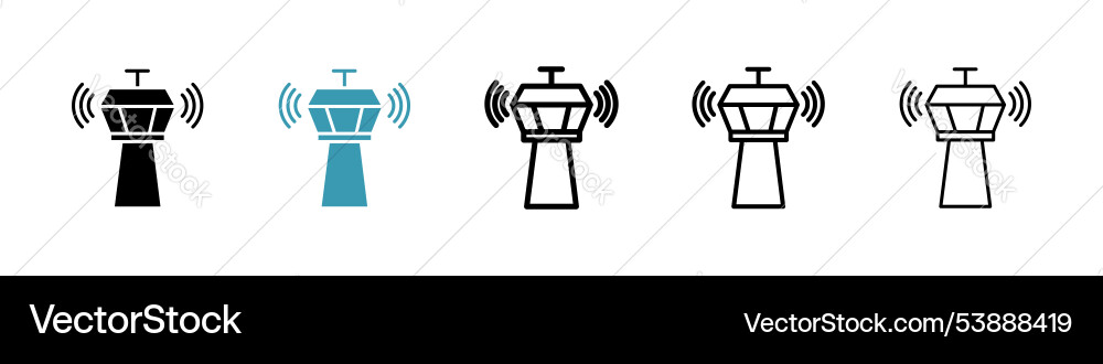 Control tower icon set Royalty Free Vector Image