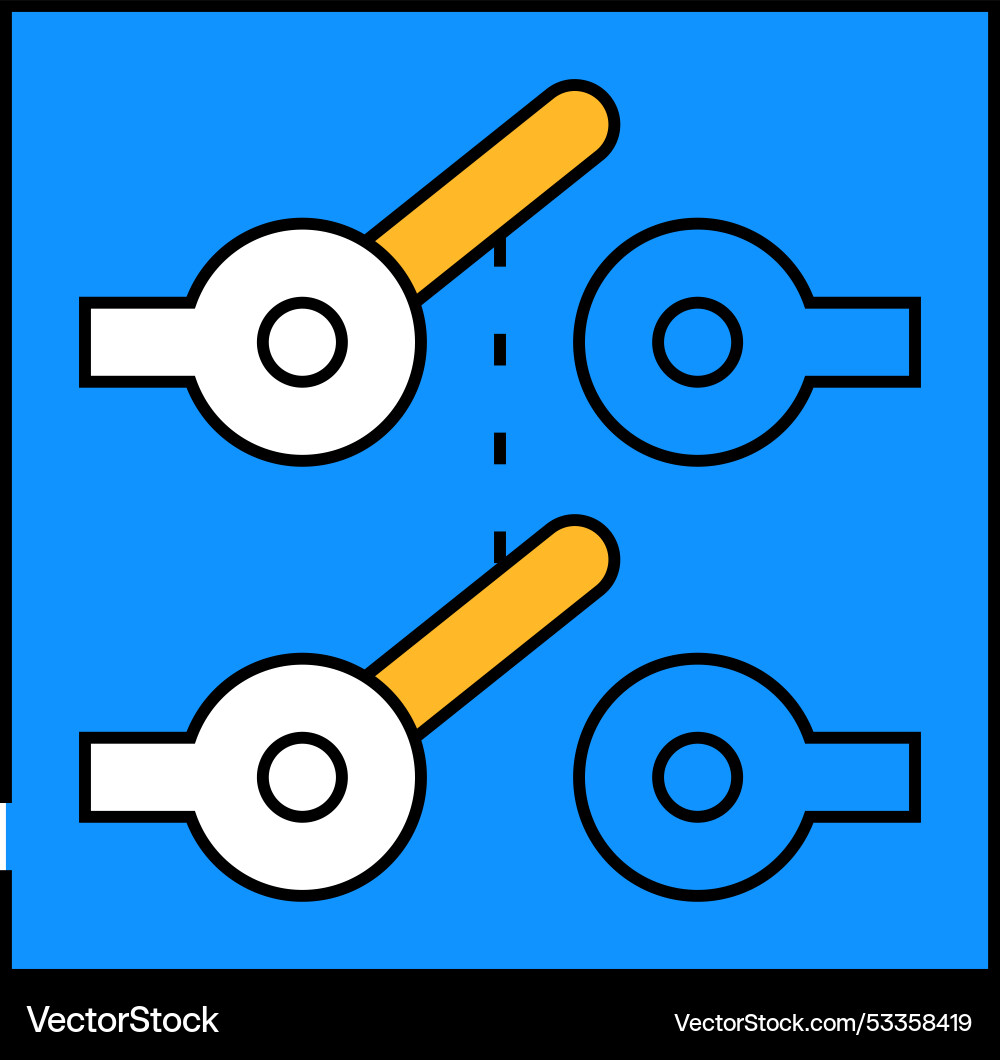 Dpdt electronic device icon color Royalty Free Vector Image