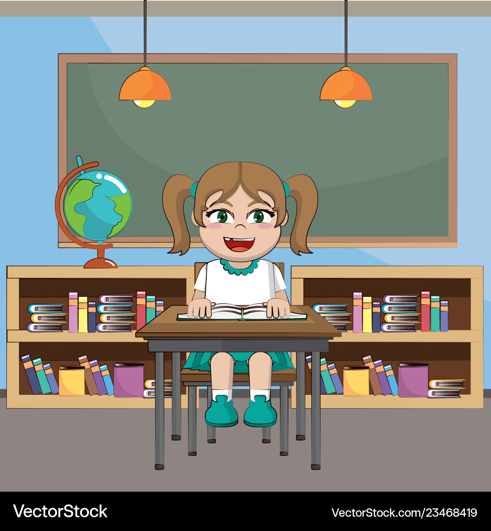 Elementary school cartoon Royalty Free Vector Image