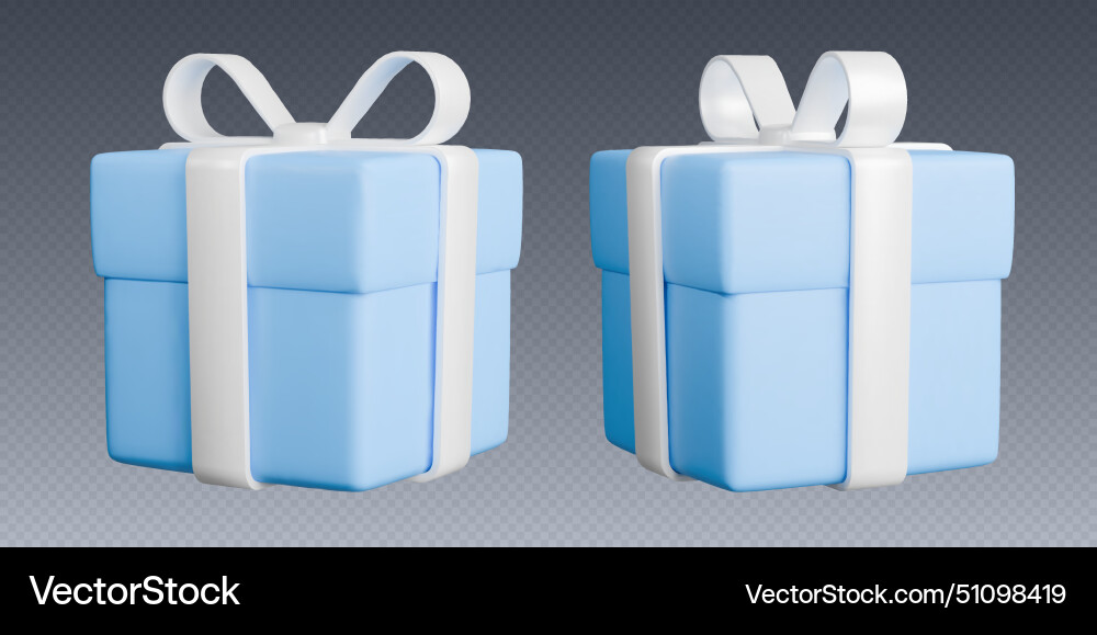 Gift boxes with ribbons realistic 3d blue boxes Vector Image