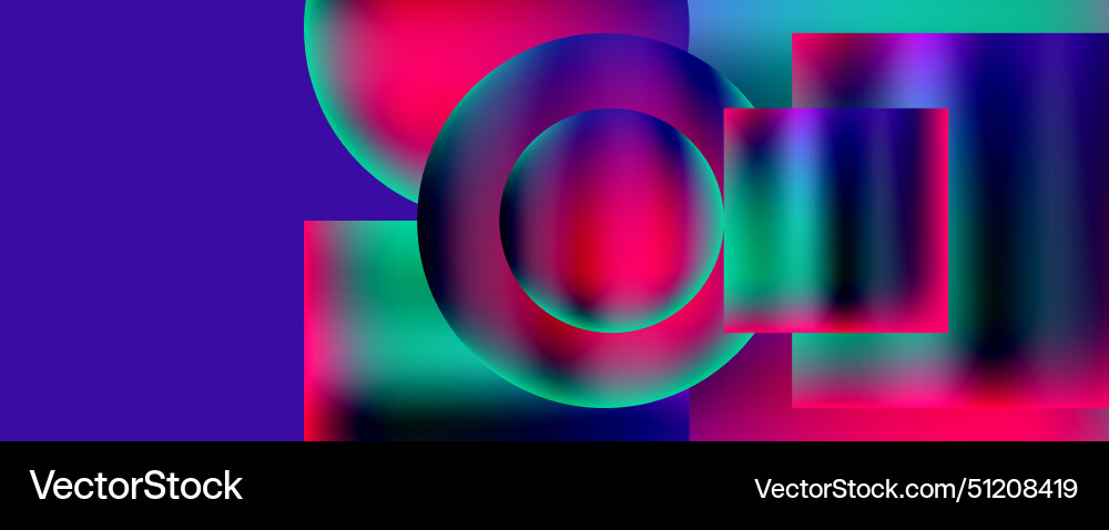 Neon colorful geometric shapes Royalty Free Vector Image