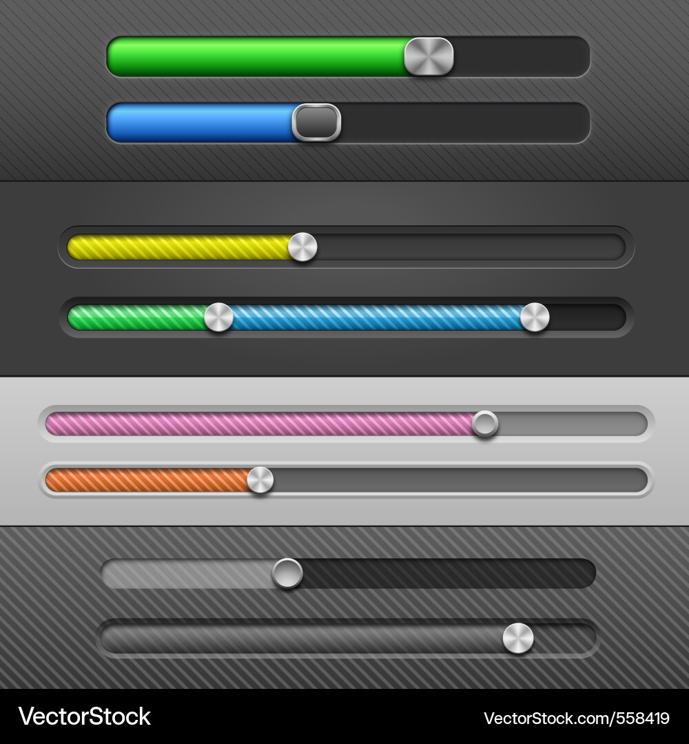 Slider bars Royalty Free Vector Image - VectorStock