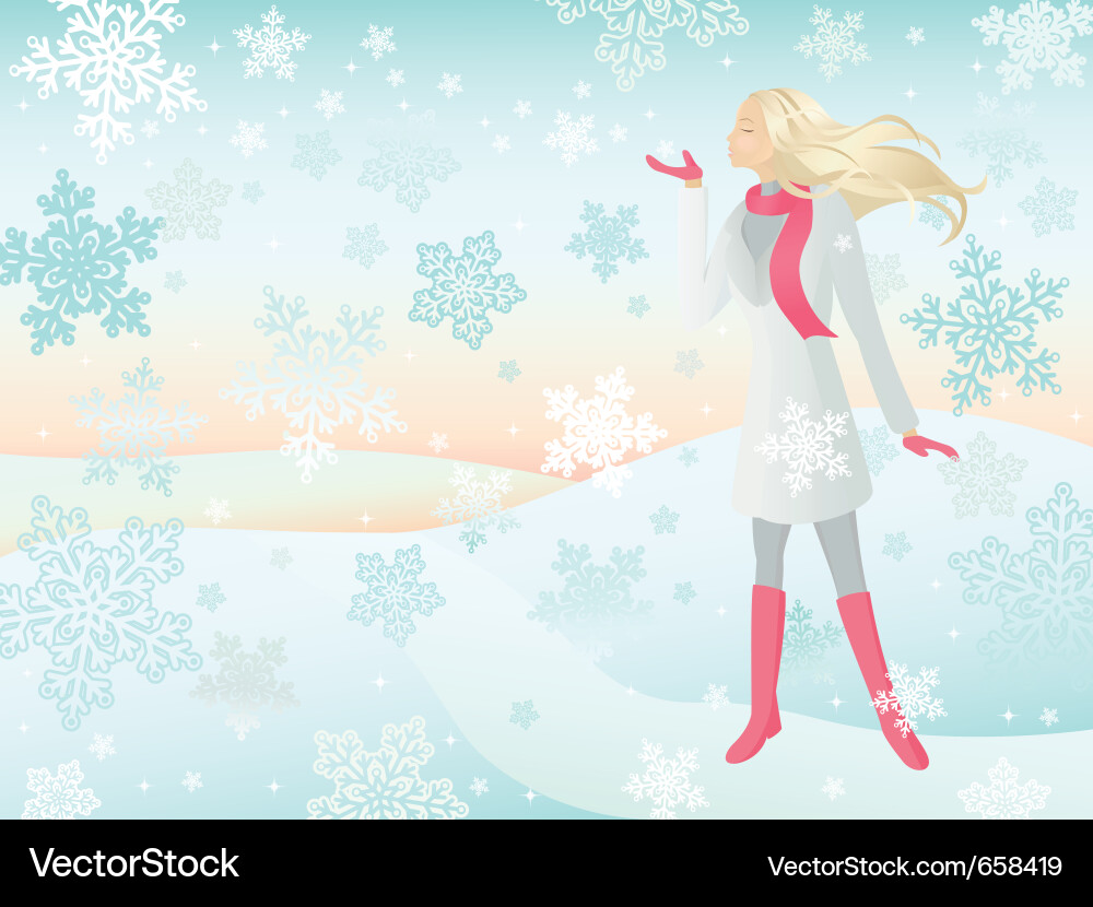 Snow girl Royalty Free Vector Image - VectorStock