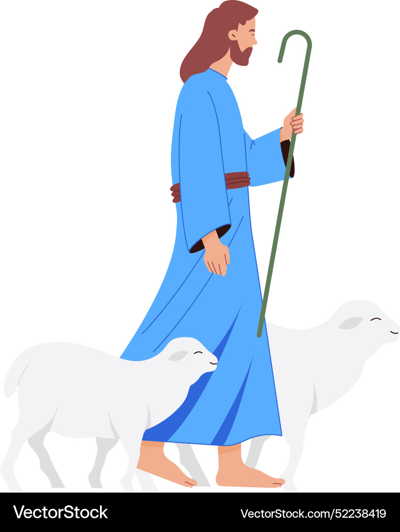 Webhandy set of holy jesus flat character Vector Image