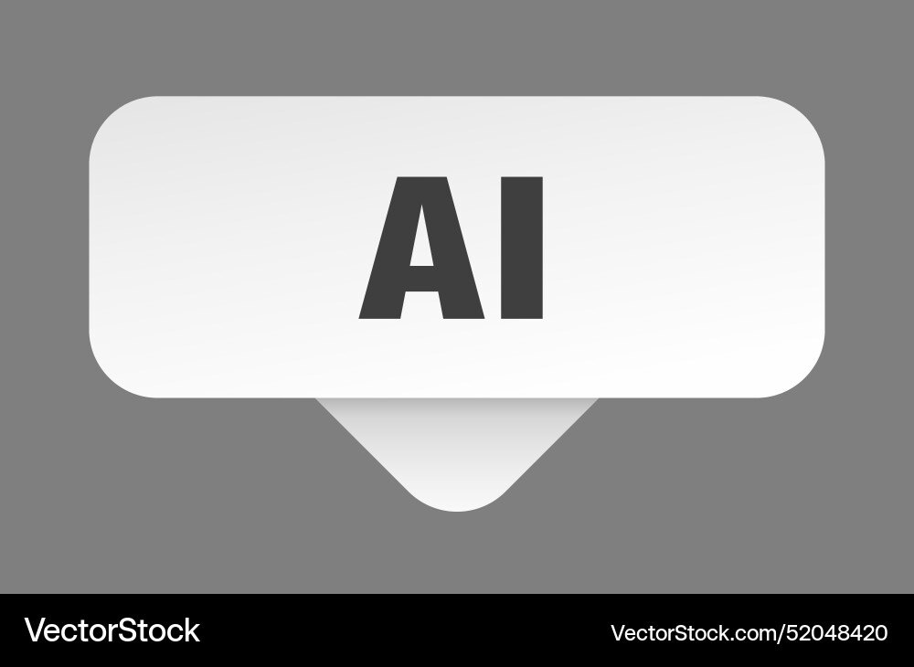 Ai sticker sign isolated on gray background Vector Image