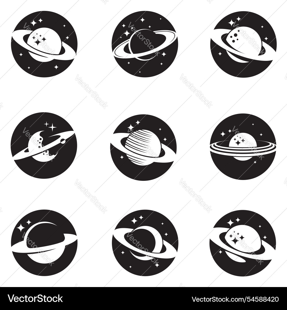 Design set of planet saturn Royalty Free Vector Image