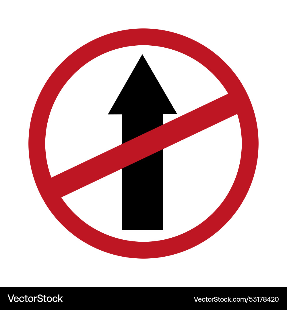 Do not go straight traffic sign stock image Vector Image