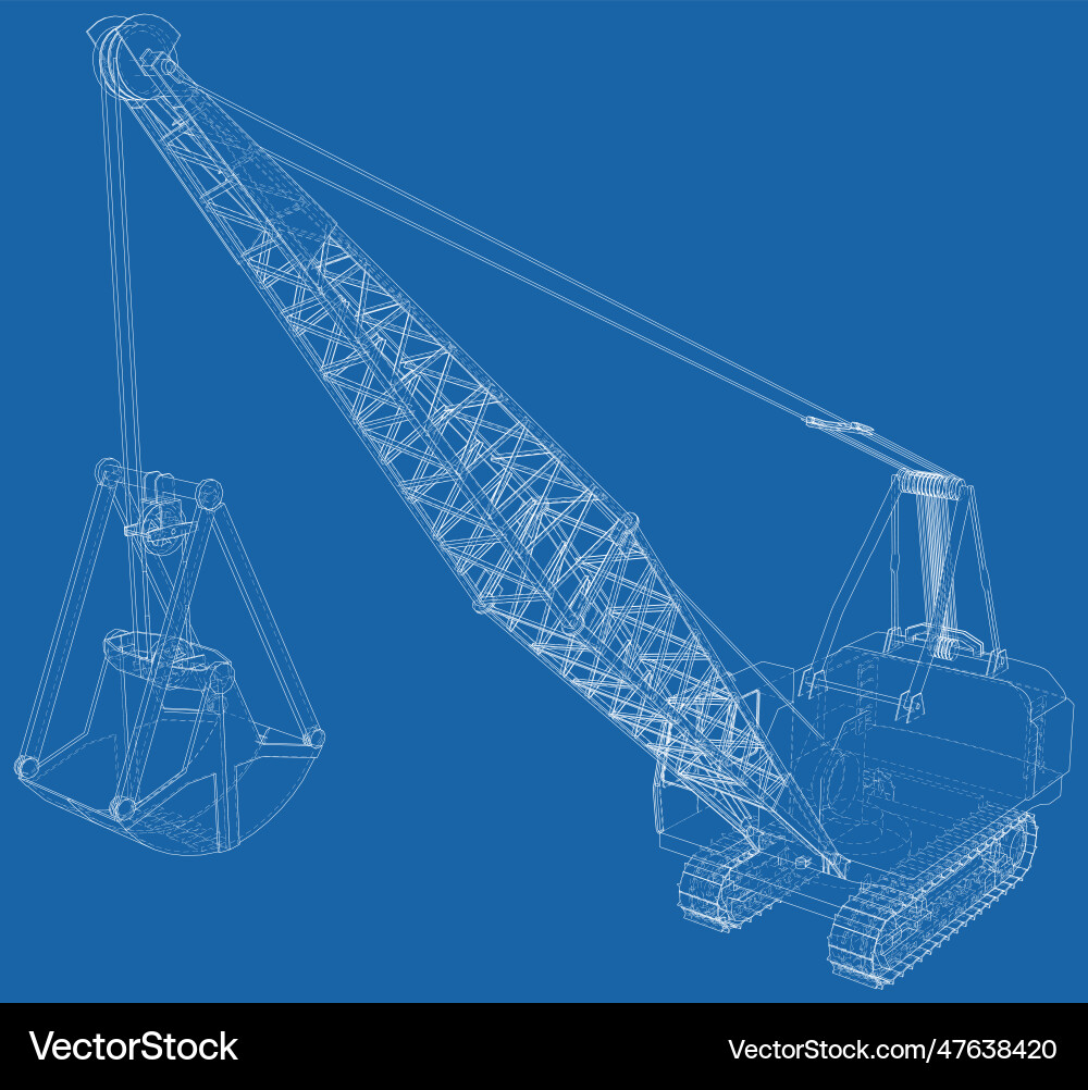 Dragline Excavator Construction Royalty Free Vector Image