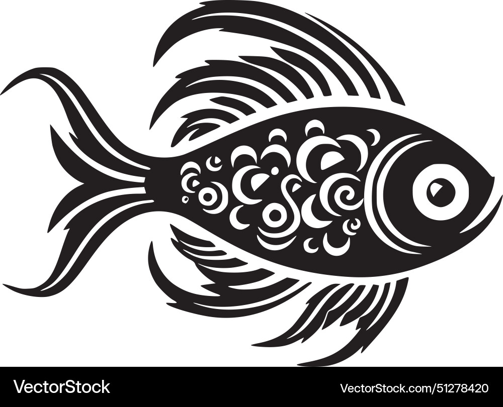 Fish - black and white isolated icon Royalty Free Vector