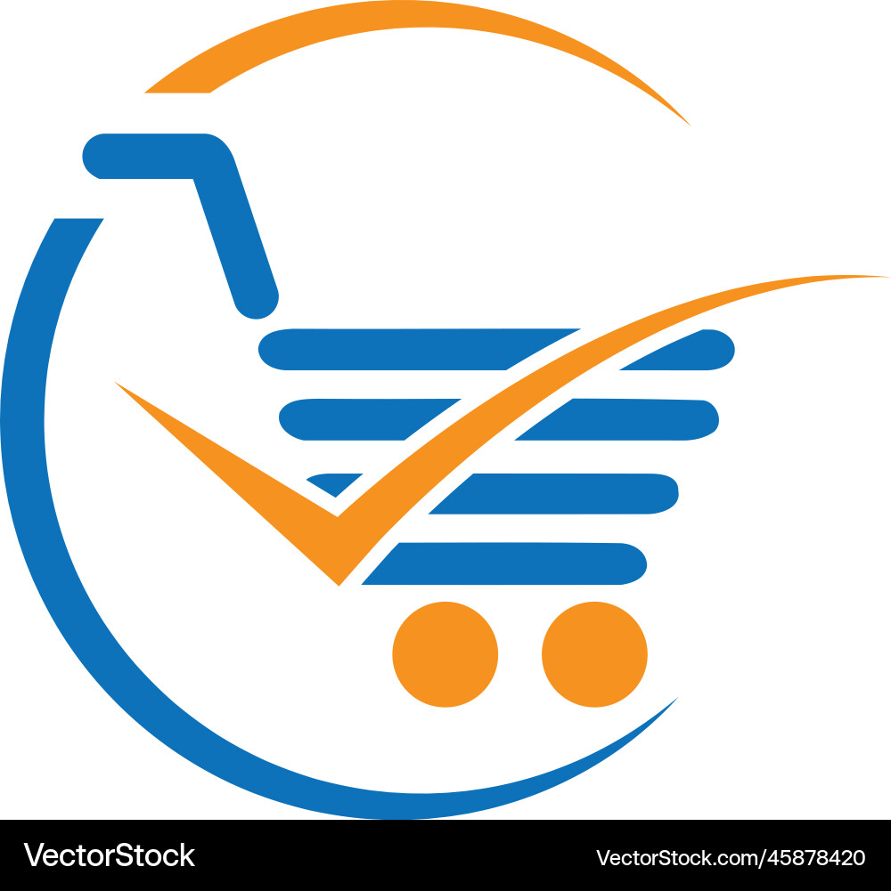 Online supermarket logo Royalty Free Vector Image