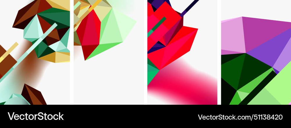 Petal rectangle triangle and magenta shape art Vector Image