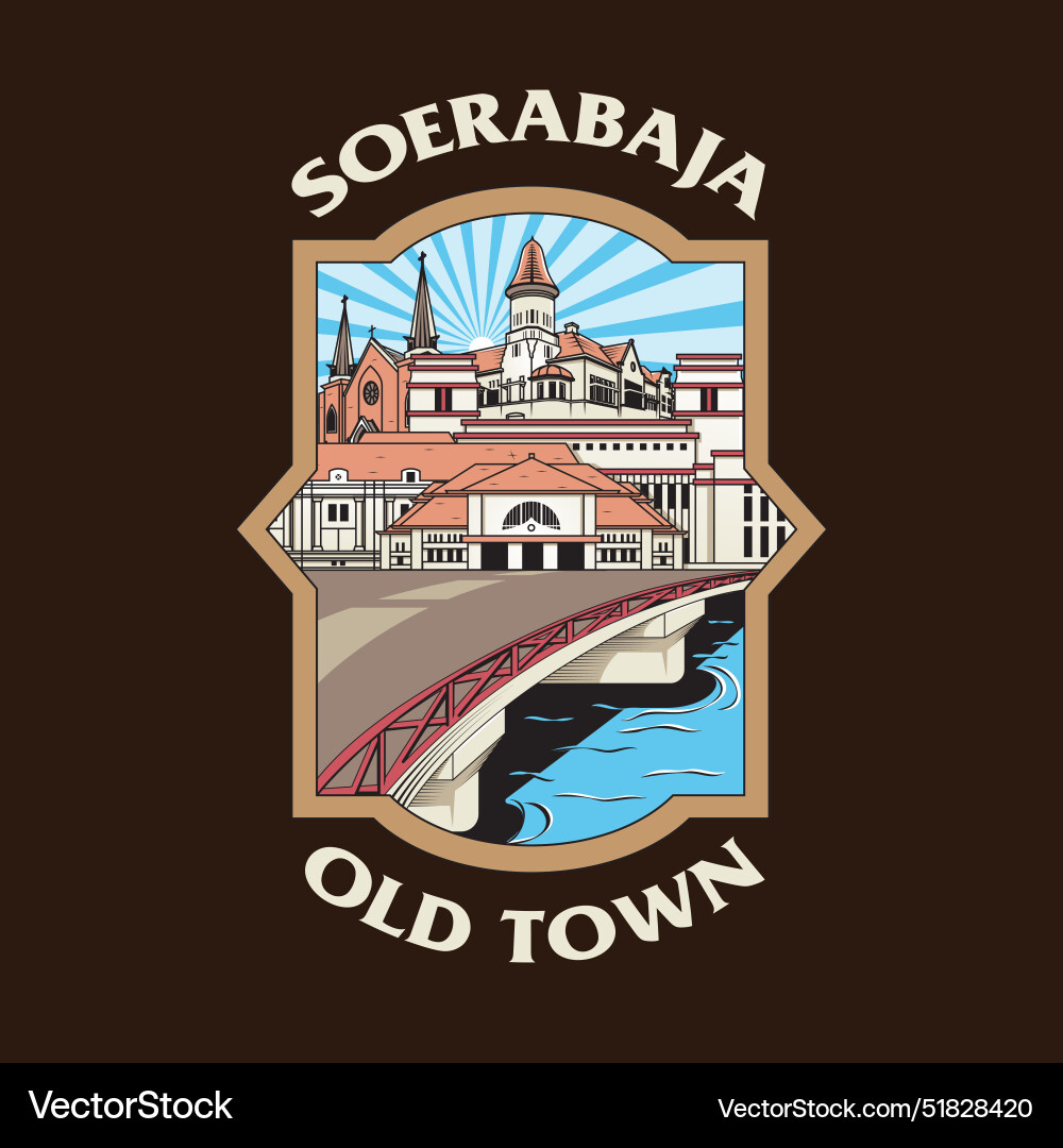 Soerabaja old town Royalty Free Vector Image - VectorStock