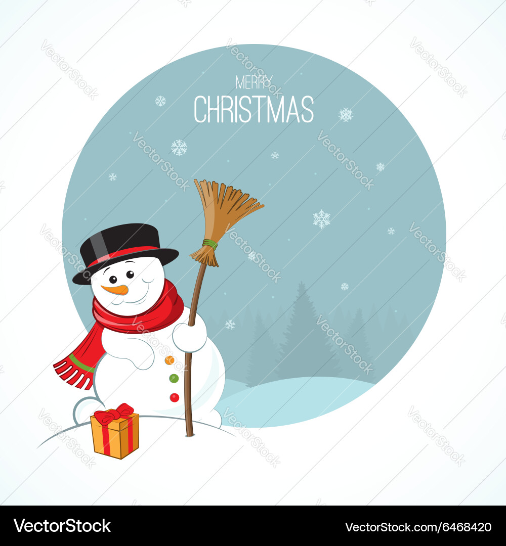 Winter Snowman Scene Royalty Free Vector Image